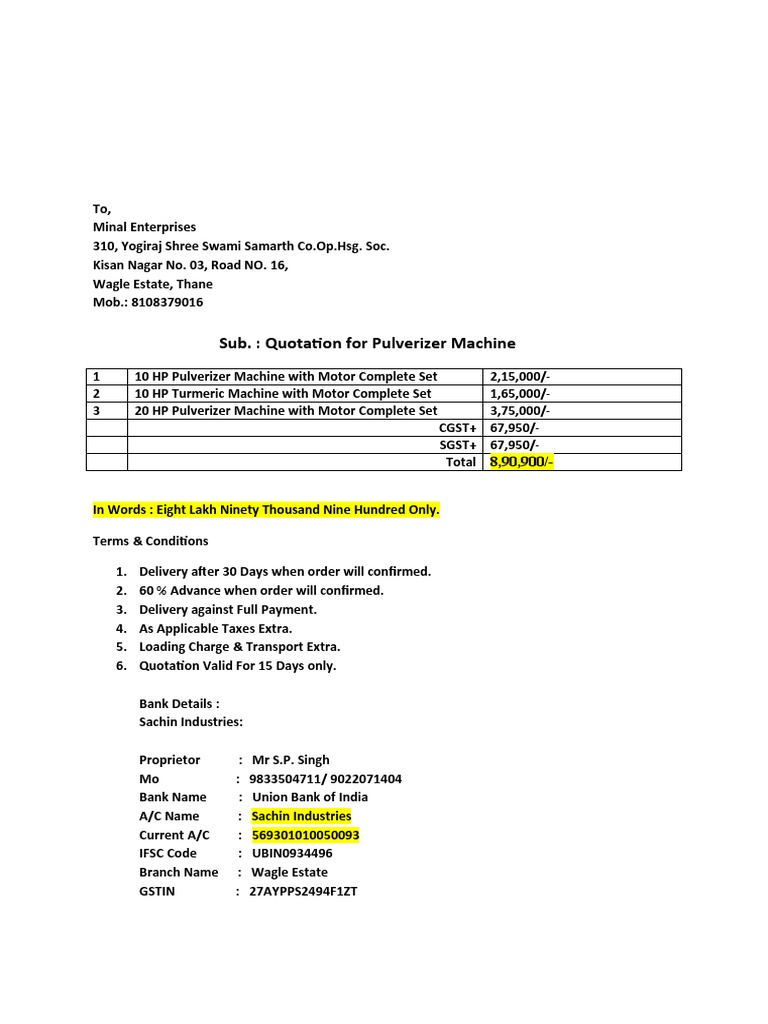 Sachin Industries | PDF | Finance & Money Management