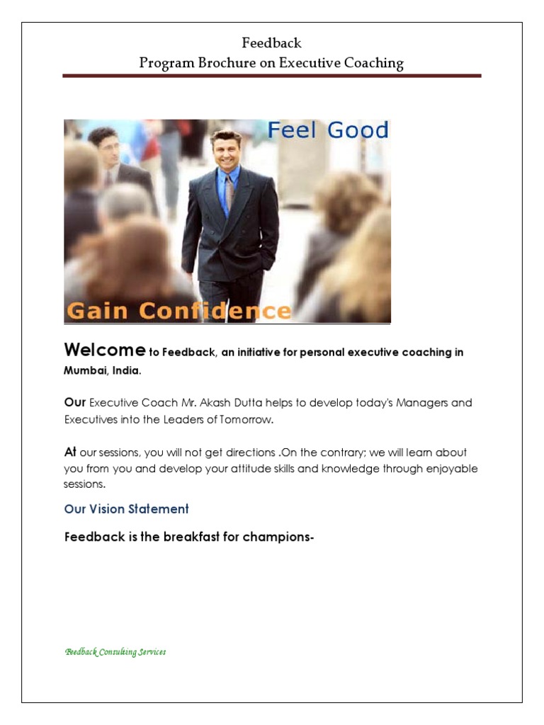 Executive Coaching Booklet Version1 | Pdf | Consultant | Cognition