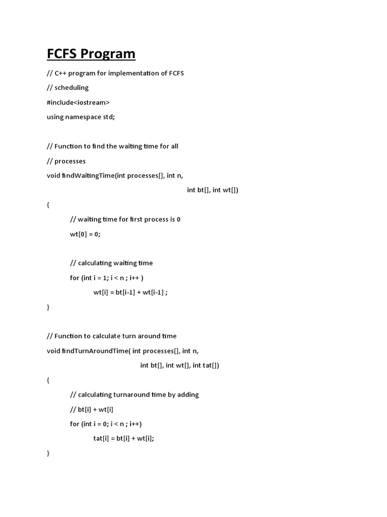 FCFS Program | PDF | Software Development | Models Of Computation