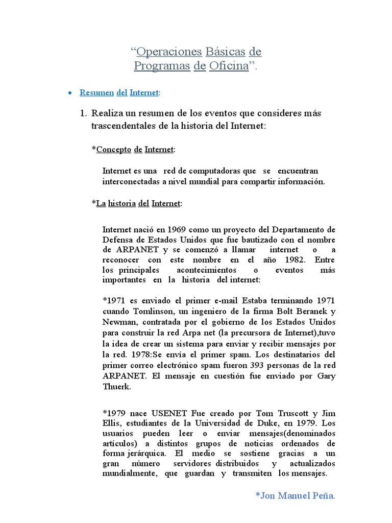 Resumen Del INTERNET | PDF | Internet | Red mundial