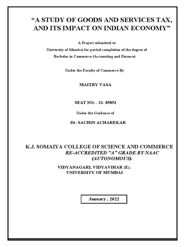 Maitry Research Tybaf | PDF | Value Added Tax | Taxes