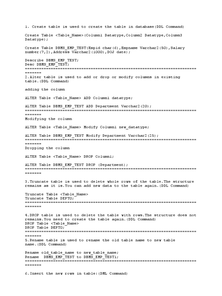 DBMS UNIT 2 Notes | PDF | Database Transaction | Table (Database) DBMS UNIT 2 Notes | PDF | Database Transaction | Table (Database)