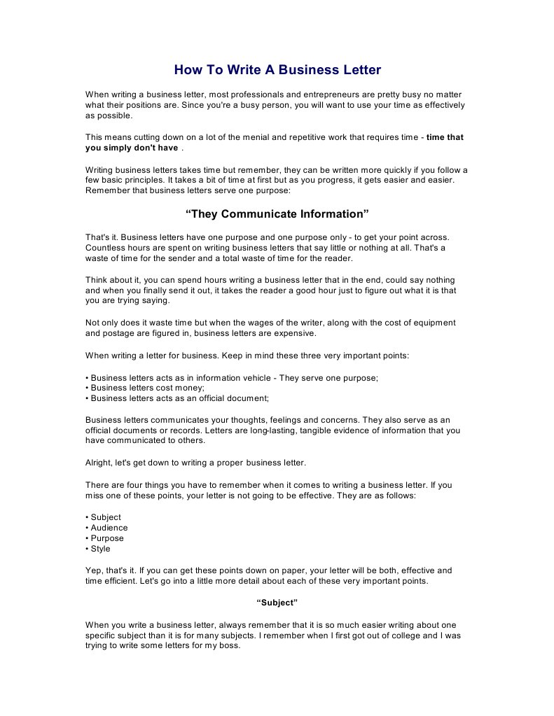 How To Write A Business Letter | PDF | Sales | Business