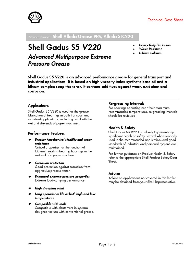 GPCDOC GTDS Shell Gadus S5 V220 | PDF | Liquids | Materials