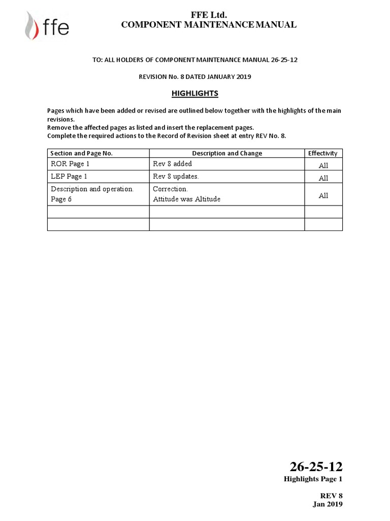 Component Maintenance Manual with Illustrated Parts List for 0.12kg Auto Eutectic Fire ...