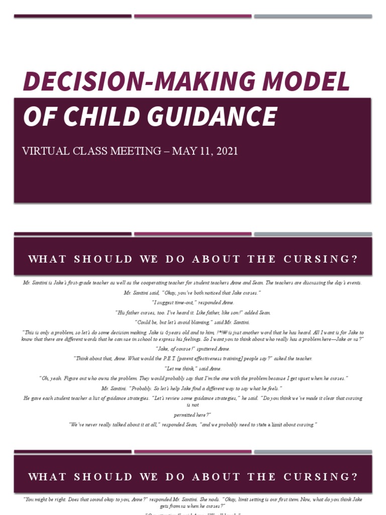 Child Guidance Decision-Making Model | PDF | Decision Making | Anger