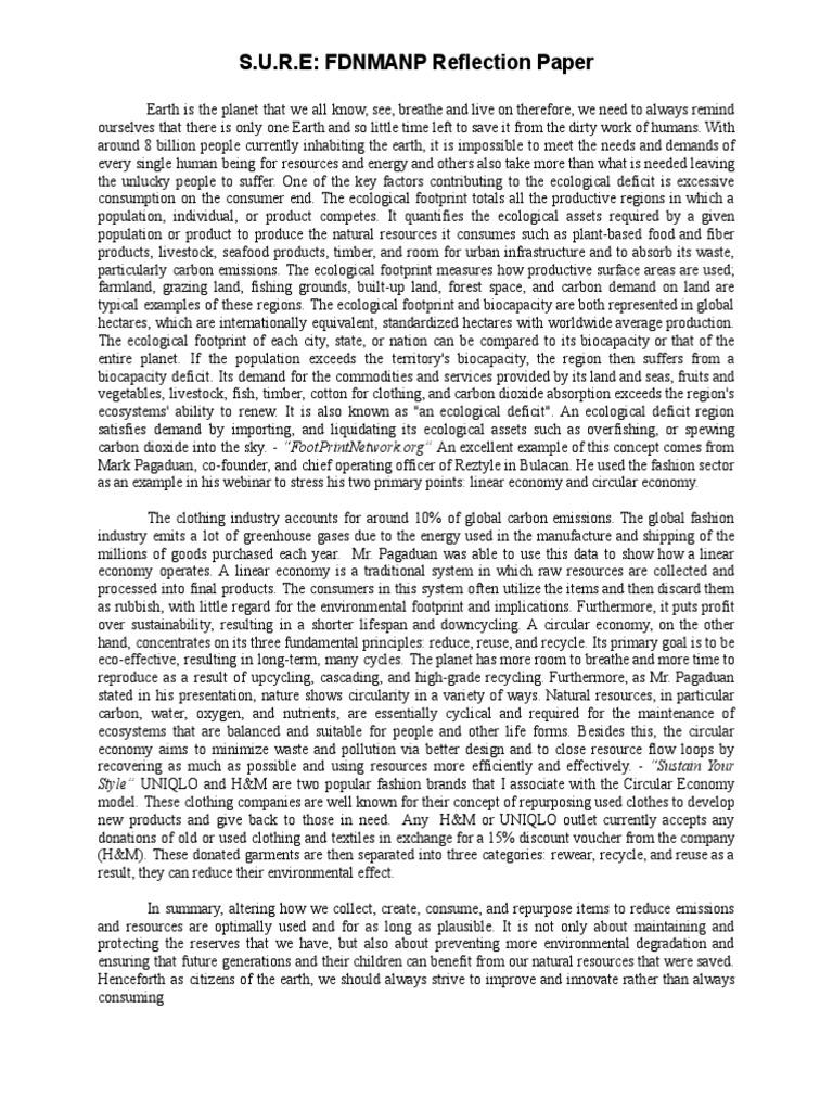 SURE Webinar Reflection Paper | PDF