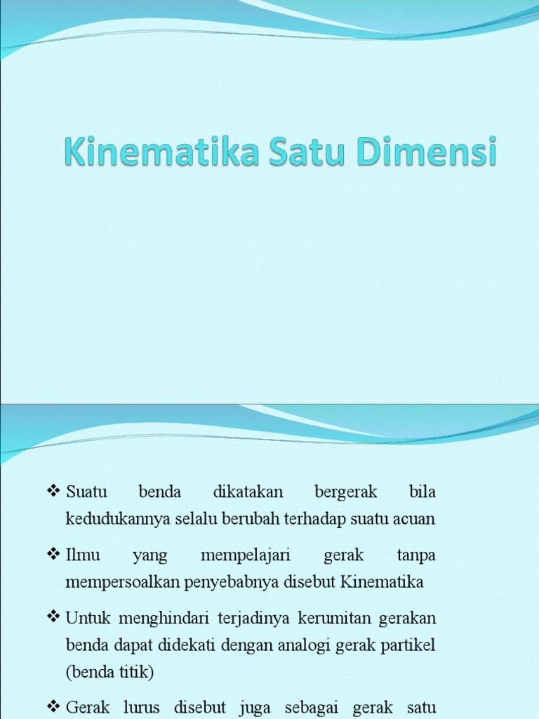 M2-1 Kinematika Satu Dimensi | PDF | Metode & Bahan Ajar