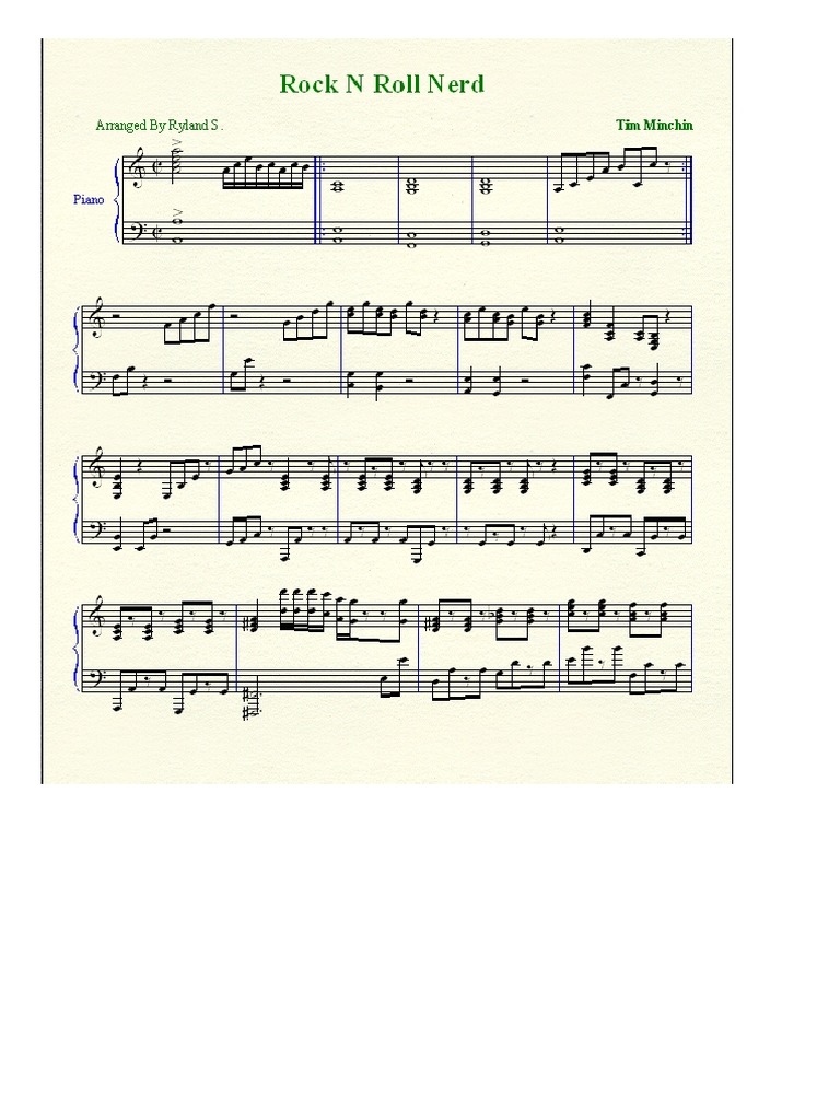 Rock 'N' Roll Nerd Sheet Music | PDF