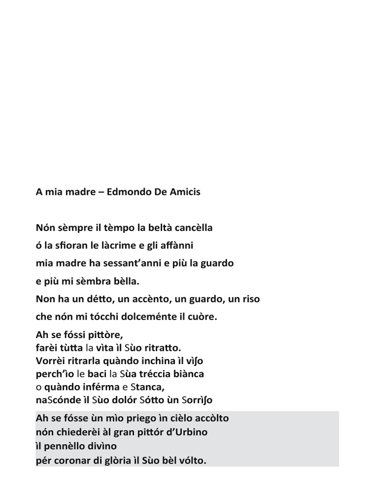 A Mia Madre - Edmondo de Amicis | PDF