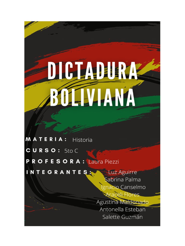 Dictadura de Bolivia 1964/1982 - Antonella Esteban | PDF | Bolivia | Gobierno