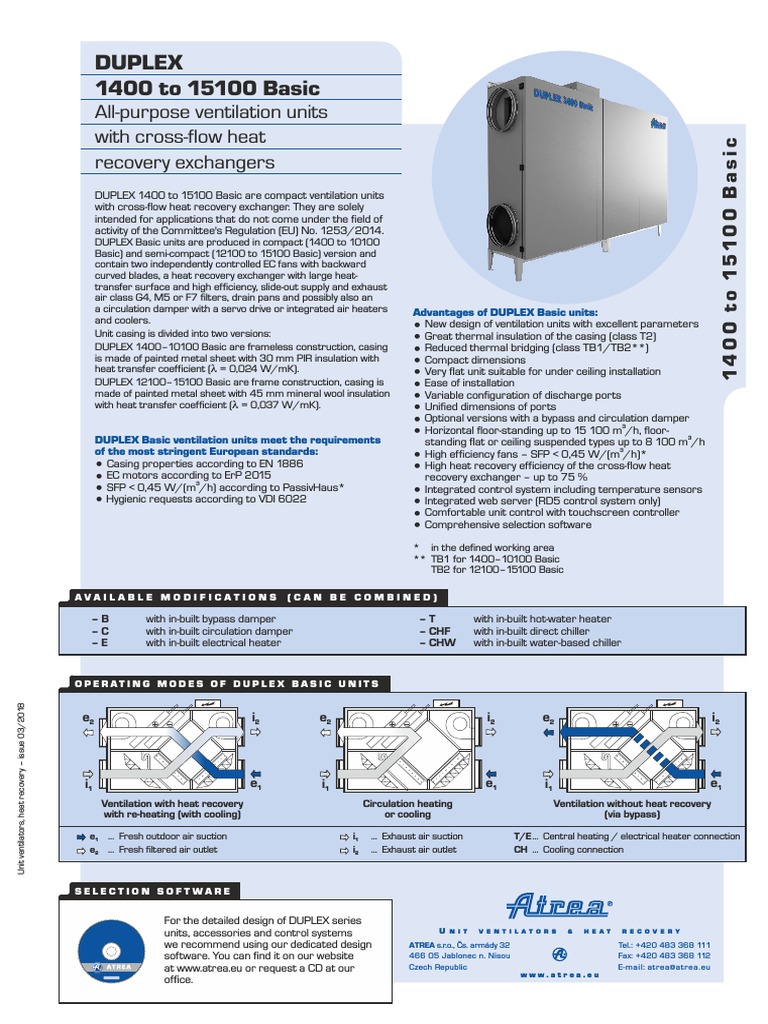 Duplex Basic Ventilation Units Overview | PDF | Building Insulation | Door