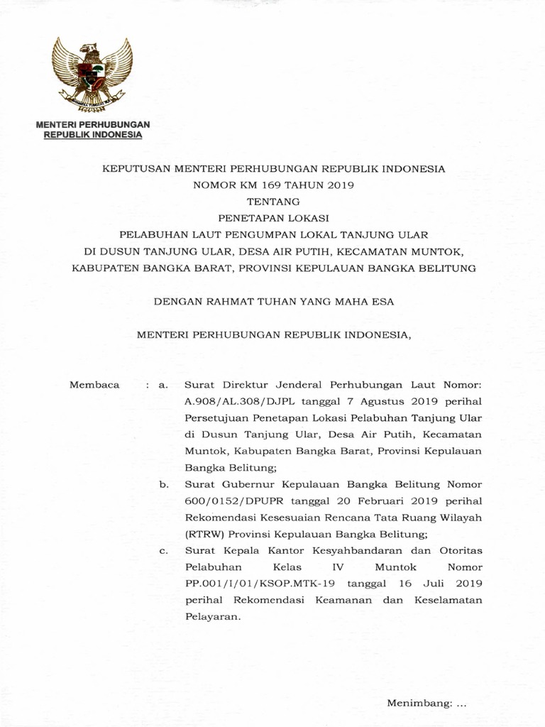 KM 169 Tahun 2019 | PDF