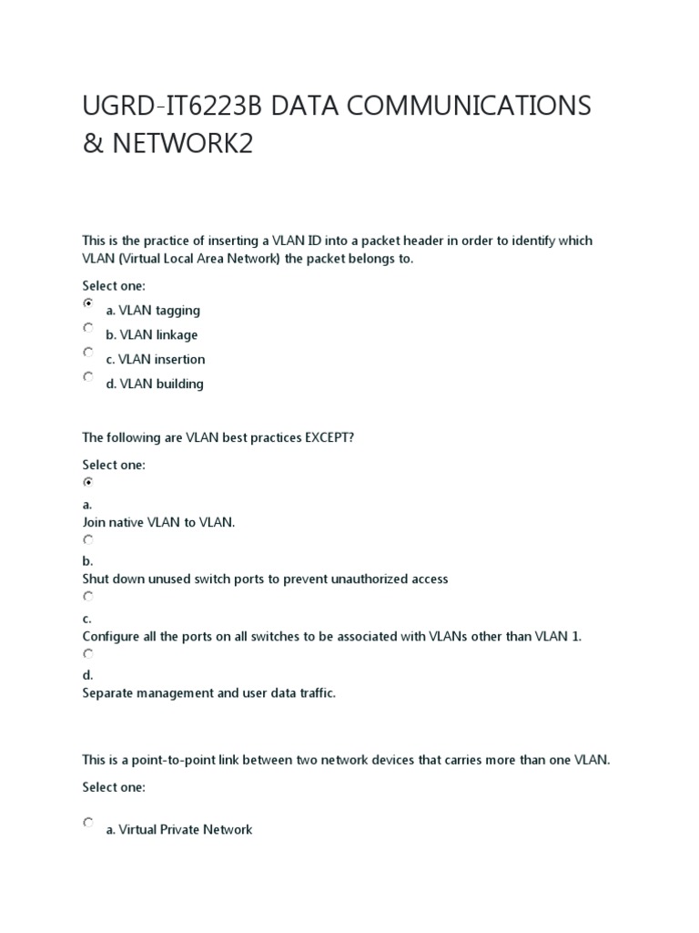 Ugrd It6223b Data Communications And Network2 Pdf Computer Network Port Computer Networking