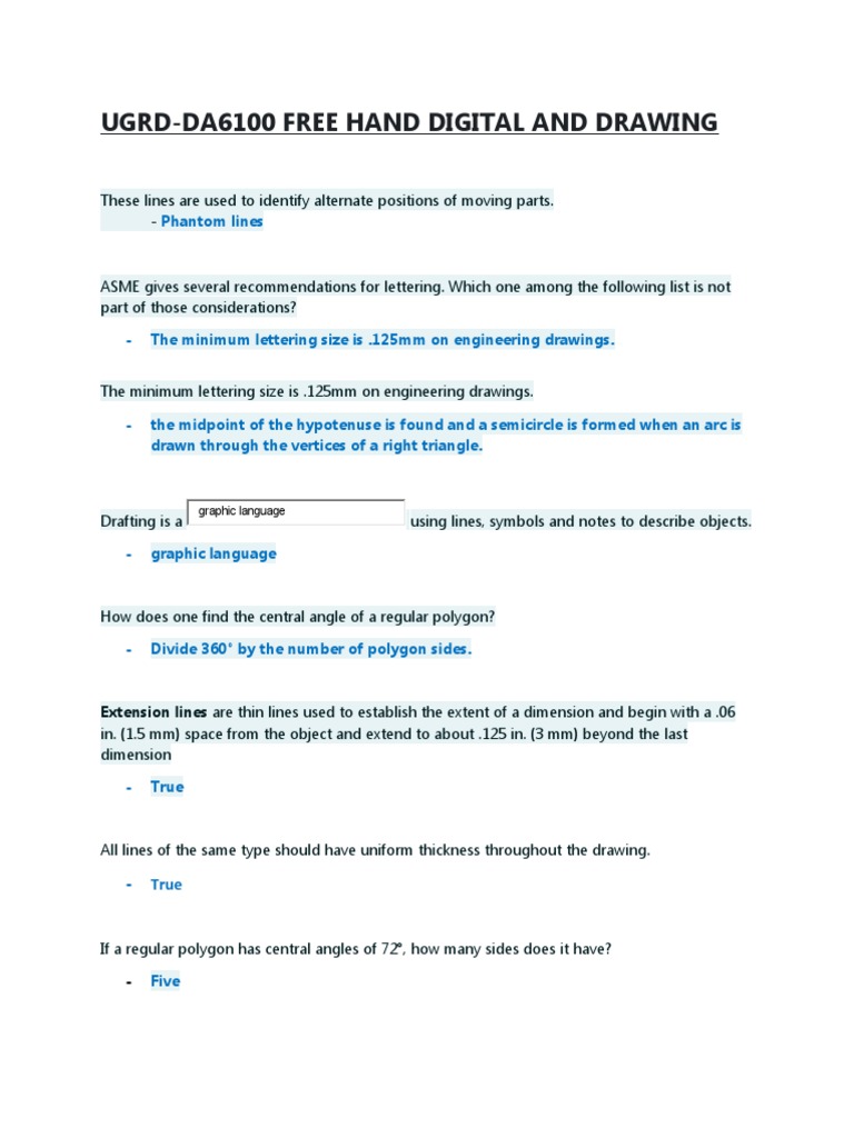 Ugrd-Da6100 Free Hand Digital and Drawing Midterm | PDF | Triangle | Circle