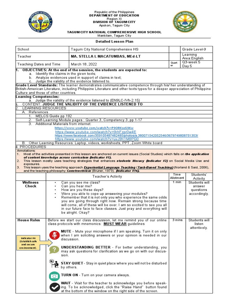 English 9-Quarter 3-Judging The Validity | PDF | Argument | Evidence
