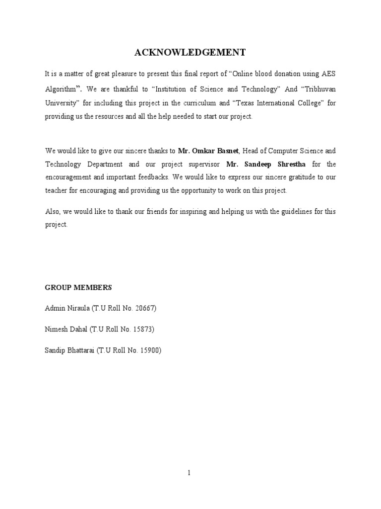 ACKNOWLEDGEMENT | PDF | Databases | Computing