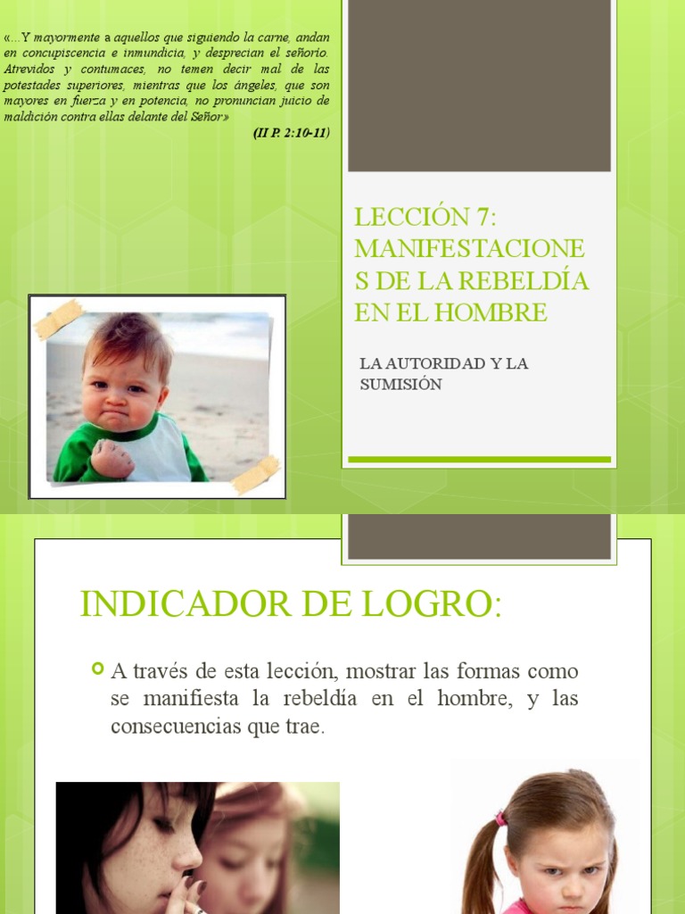 Lección 7 - Manifestaciones de La Rebeldía en El Hombre | PDF | Dios ...