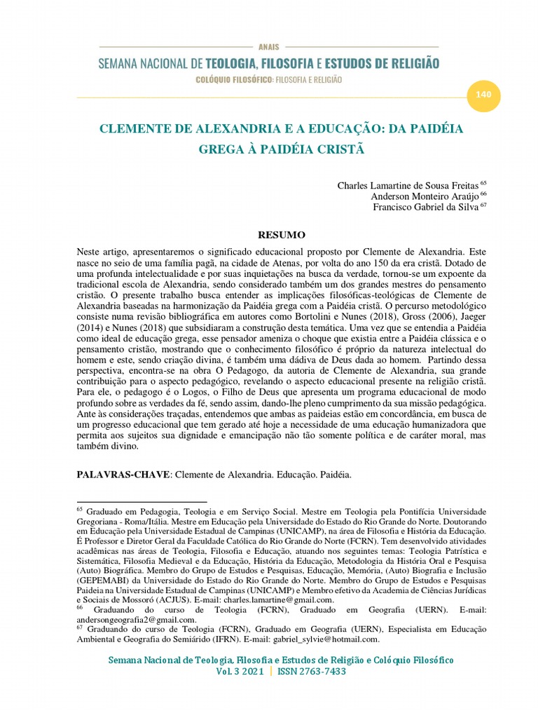 Clemente | PDF | Clemente de Alexandria | Deus