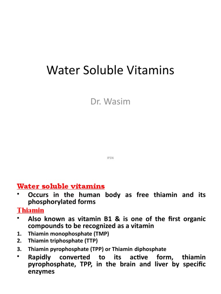 Water Soluble Vitamins | Download Free PDF | Vitamin B12 | Vitamin