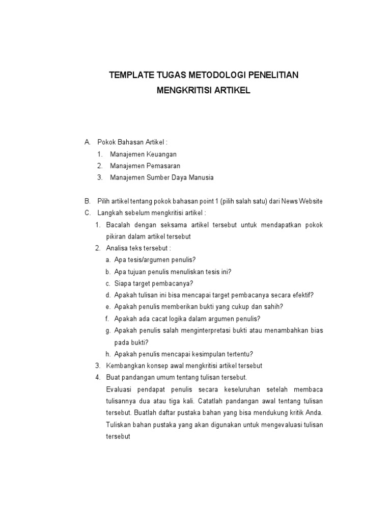 Template Tugas UAS Metodologi Penelitian | PDF