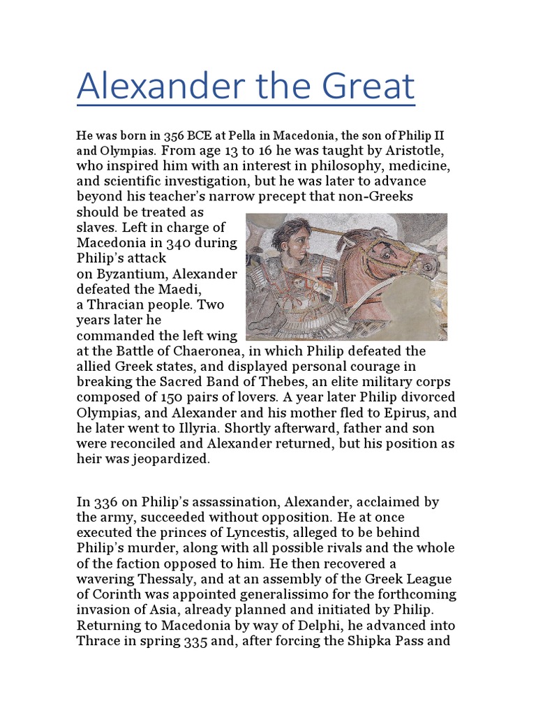 Alexander The Great | PDF | Macedonia (Ancient Kingdom) | Alexander The ...