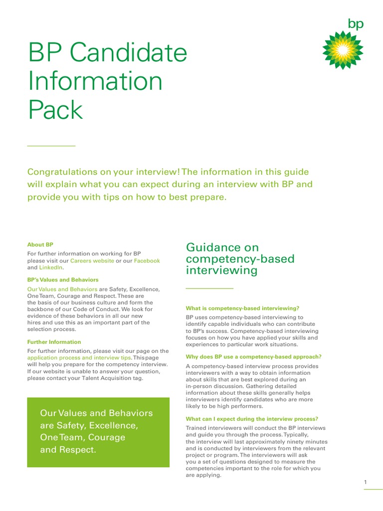 BP Candidate Information Pack | PDF | Information | Communication