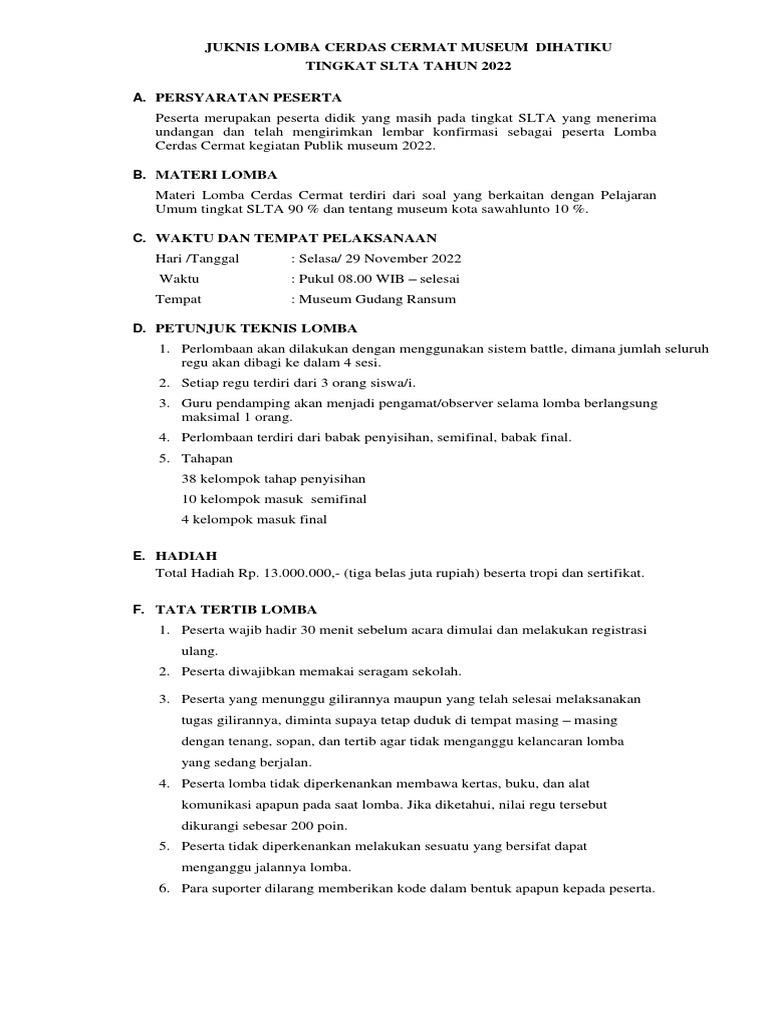 Juknis LCC Sma | PDF