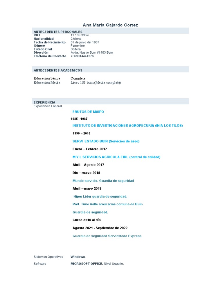 Curriculum Ana | PDF