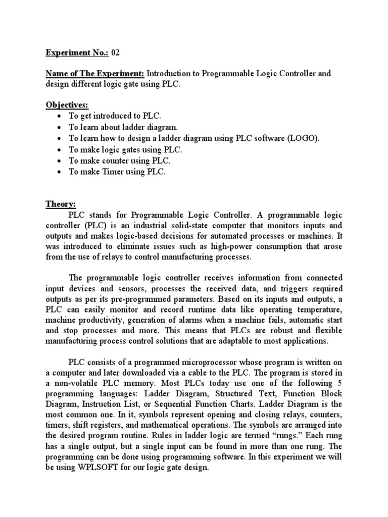 PLC For MTE | PDF | Programmable Logic Controller | Logic Gate