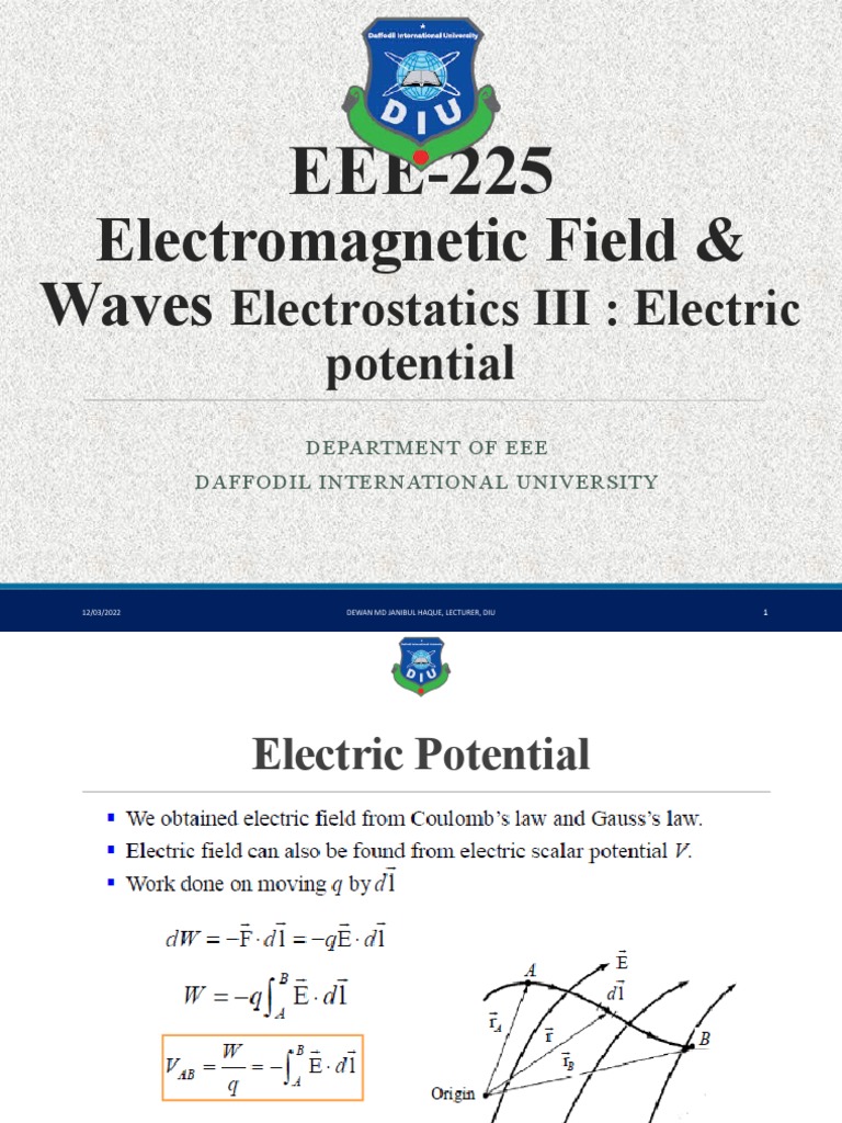 Slide-7 Electrostatics III Electric Potential | PDF | Science ...