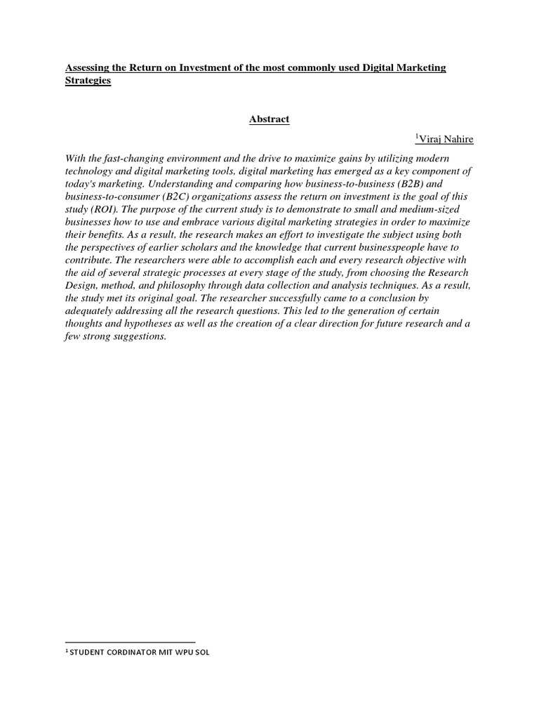 S1182200058 - Research Paper - Digital Marketing | PDF | Digital ...
