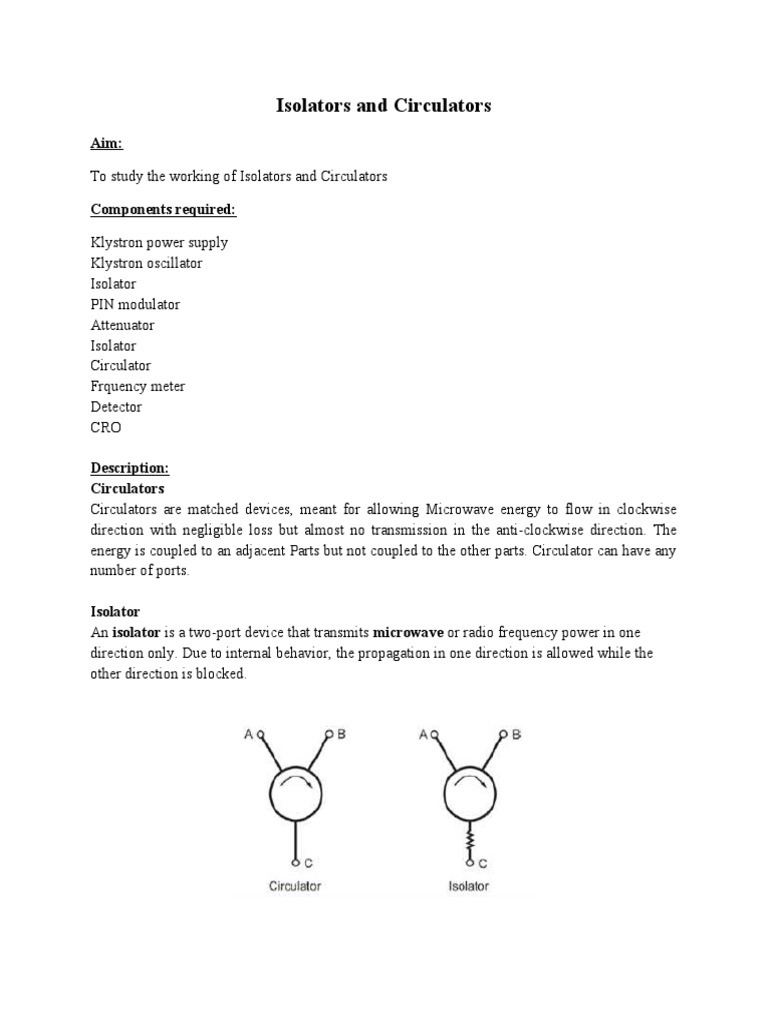 Isolators and Circulators | PDF | Detector (Radio) | Electronic Engineering