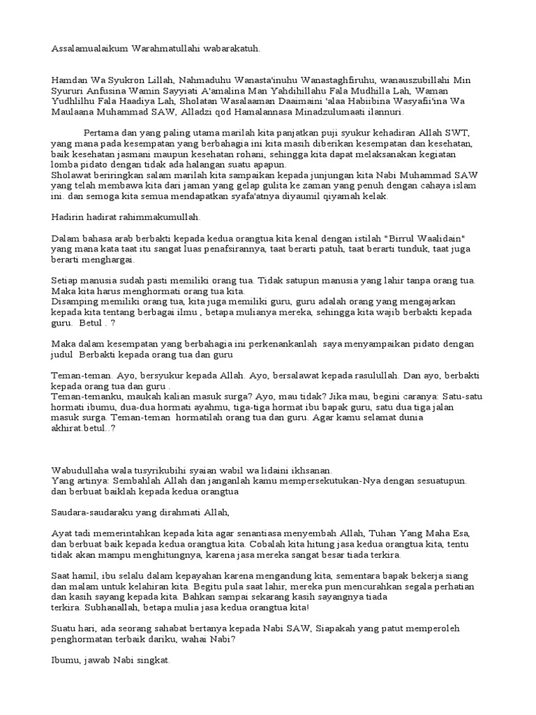 Teks Pidato Bahasa Indonesia | PDF