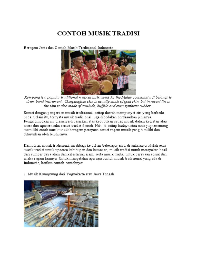 Contoh Musik Tradisional Indonesia | PDF