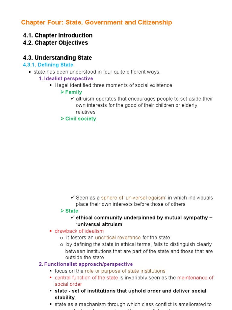 Civic Chap 4 Quick Note | PDF | State (Polity) | Social Democracy