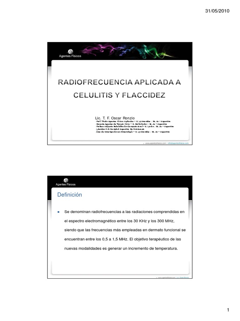 Radiofrecuencia | PDF | Terapia física | Electricidad
