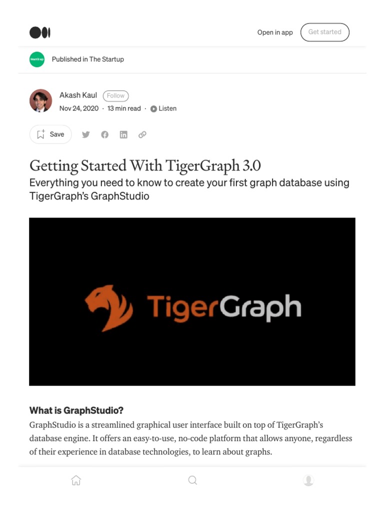 Getting Started With TigerGraph 3.0 - by Akash Kaul - The Startup ...