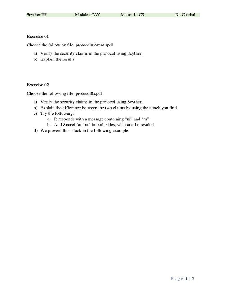 Scyther TP | PDF | Public Key Cryptography | Secure Communication