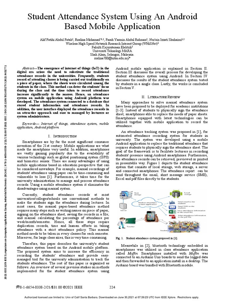 Attendance | PDF | Mobile App | Smartphone