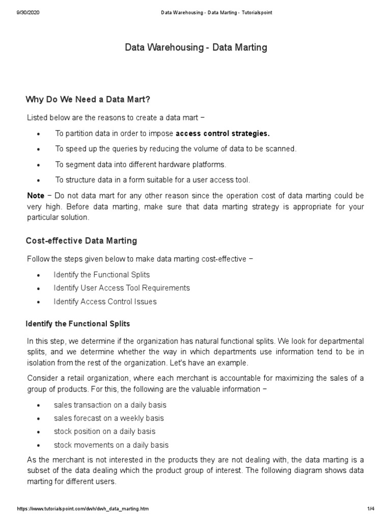Cost-Effective Data Marting: Identifying Functional Splits, User Access ... Cost-Effective Data Marting: Identifying Functional Splits, User Access ...
