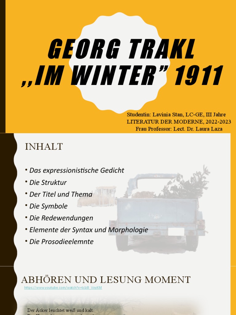 Georg Trakl Im Winter-Lavinia Stan | PDF