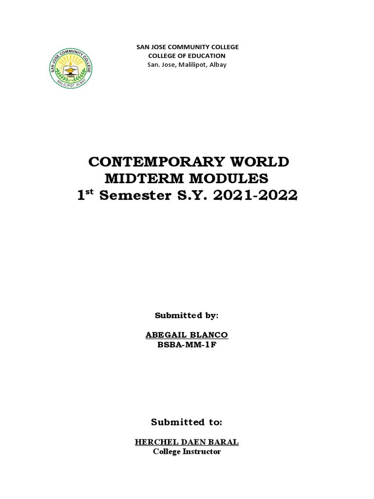 Midterm Modules in Ge 3 Contemporary World | PDF | Capitalism | Market (Economics)