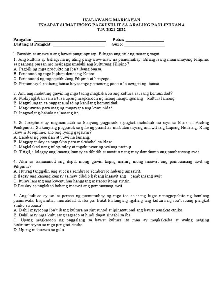 Aral Pan Melcs Grade 2