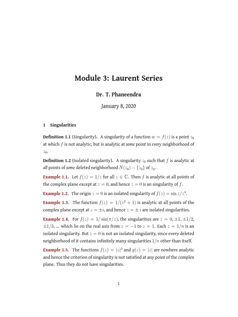 .Laurent Series | PDF | Analytic Function | Algebra