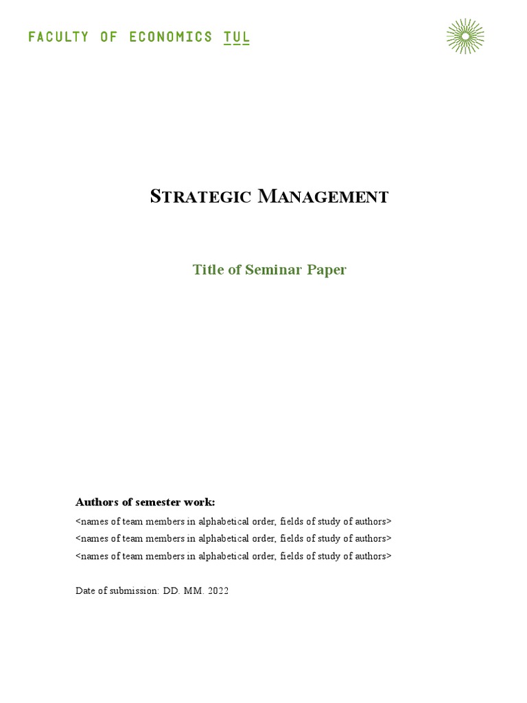Seminar Paper - Template | Download Free PDF | Risk | Swot Analysis