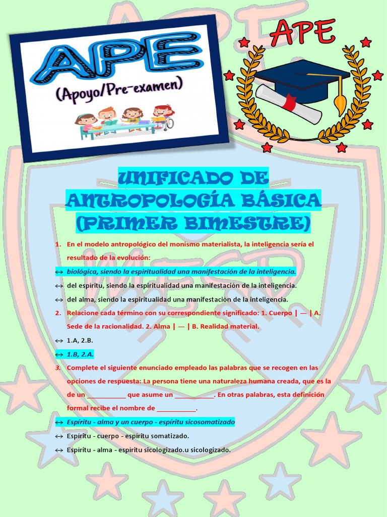APE de Antropología Básica - Primer Bimestre - Unificado - MESD | PDF ...