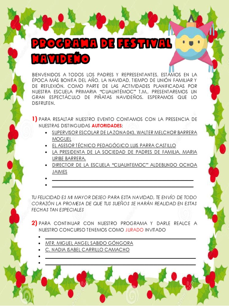 Programa de Festival Navideño | PDF