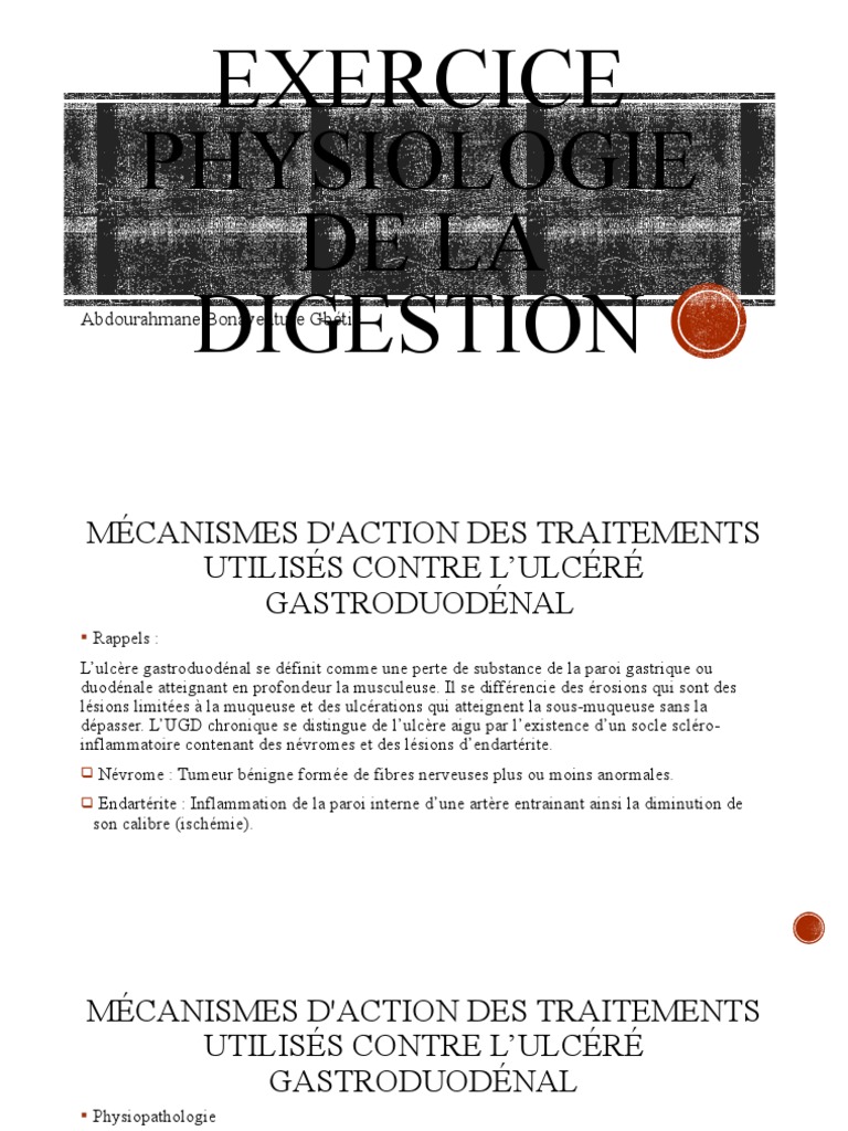 Exercice Physiologie de La Digestion | PDF | Gastroentérologie ...