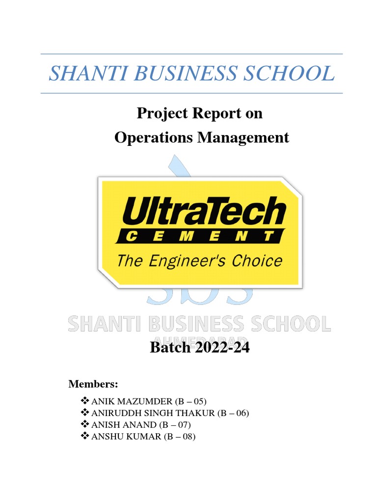 UltraTech Cement Operations Overview | PDF | Concrete | Cement